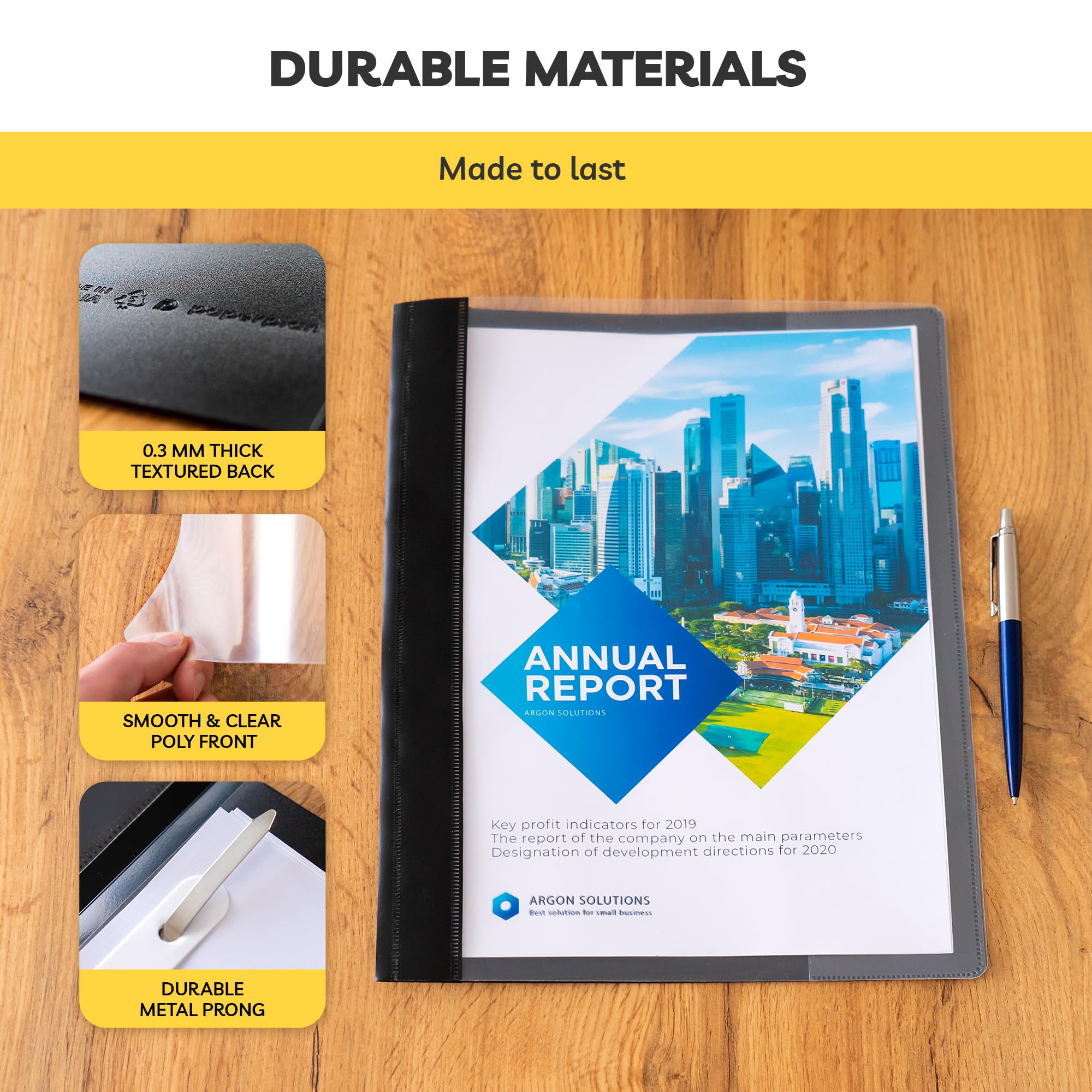 Report Covers Presentation Folders Clear Folder Front Cover (30 Set) - 8.5 x 11 - Portfolio Folder - Resume Portfolio Folder - Premium Clear Report Covers - Clear Folders for Documents Plastic