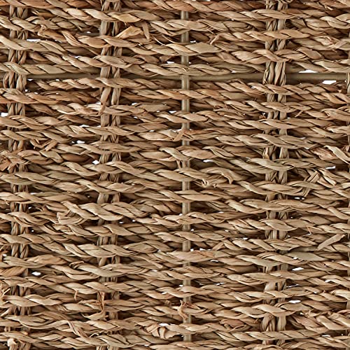 15" Water Hyacinth Storage Stair Basket With Handles by Trademark Innovations (Natural)