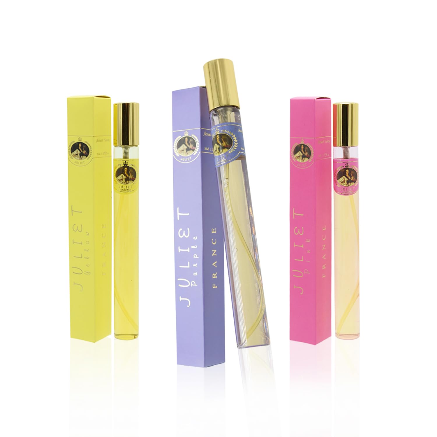 META-BOSEM Purple/Yellow/Pink Travel Size Fragrance for Women, Eau de Toilette Natural Spray, Wonderful Gift, Daytime and Casual Use, for all Skin Types, total 3.4 Fluid Ounce/105 Ml (Pack of 3)