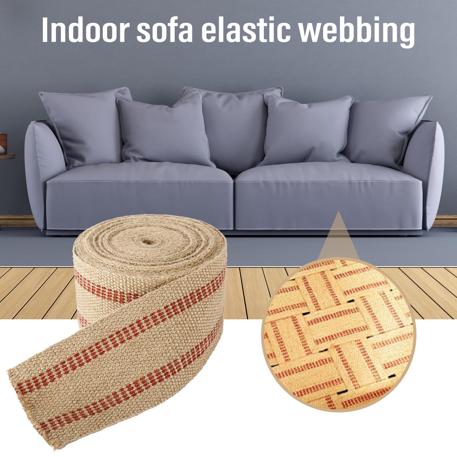 YaeCCC Craft Jute Webbing Tape, 3.5" x 10 Yd Rolls 11 lbs