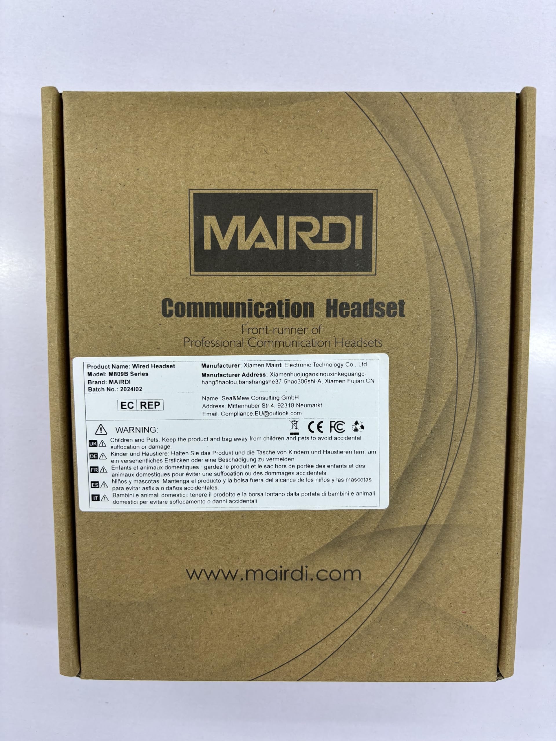 MAIRDI Telephone Headset with RJ9 Jack & 3.5mm Connectors for Call Center Office Deskphone Cell Phone PC Laptop, Landline Phone Headset with Microphone Noise Canceling for Polycom Avaya Nortel