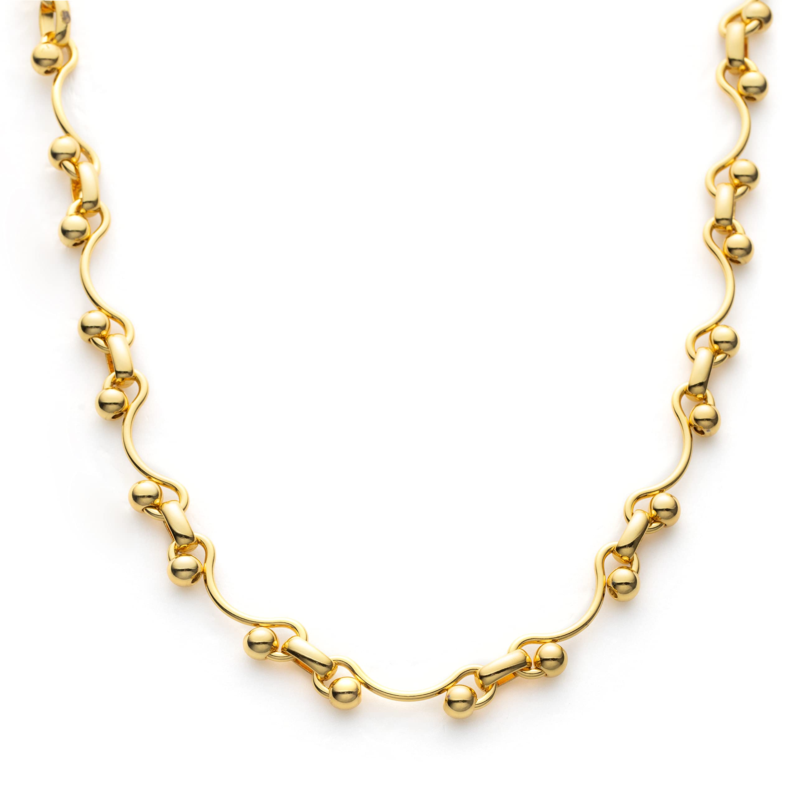 C.Paravano Necklaces for Women Simple gold necklace 18K Gold Plated Chain Necklace Necklace for friend Gold 18K Gold Plated Chain Necklace Necklace for Wedding