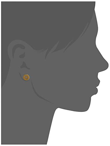 Michael Kors Stainless Steel and Pavé Crystal MK Logo Stud Earrings for Women, Color: Gold (Model: MKJ3351710)