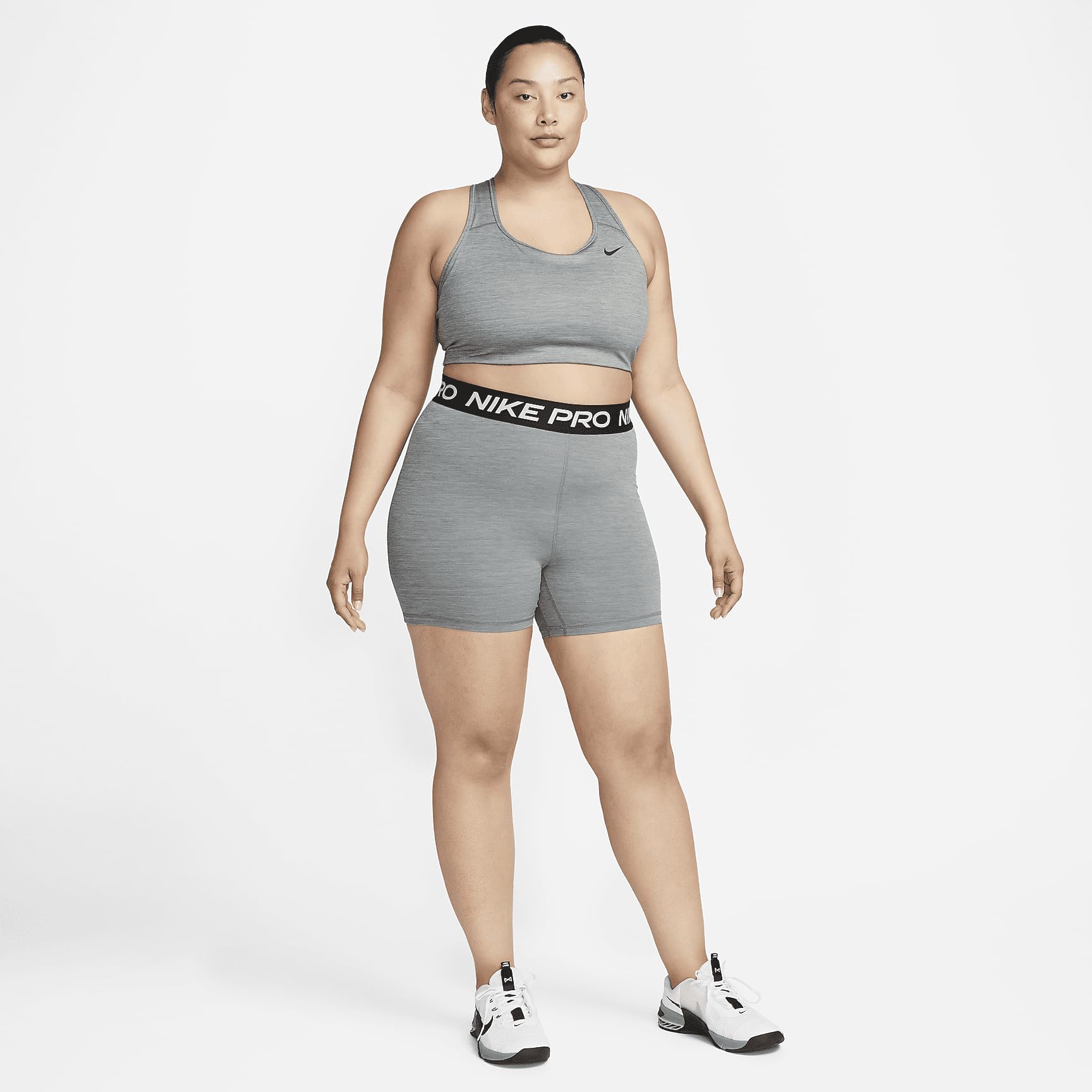 Nike Pro 365 Women's 5" Shorts (Plus Size), Smoke Grey/Heather/Black/Black, 3X