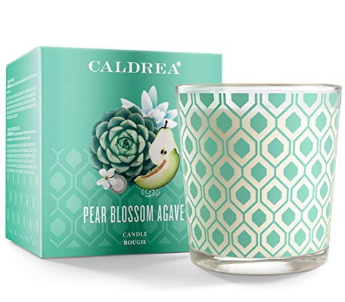 Caldrea Scented Candle, Made With Essential Oils And Other Thoughtfully Chosen Ingredients, 45 Hour Burn Time, Pear Blossom Agave Scent, 8.1 Oz