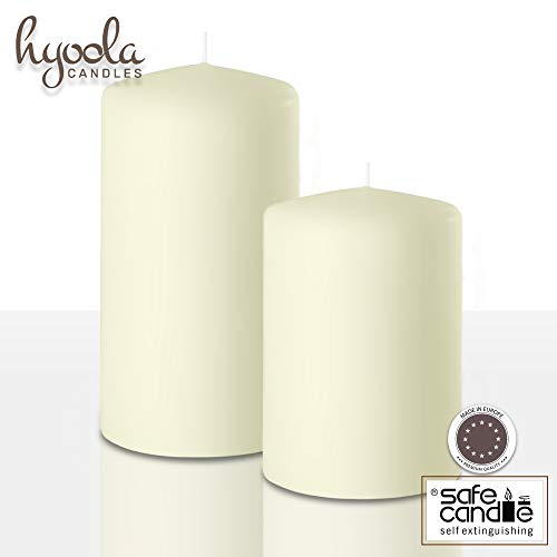 HYOOLA Ivory Pillar Candles 2-inch x 4-inch - 24 Pack Unscented Bulk Pillar Candles - European Made