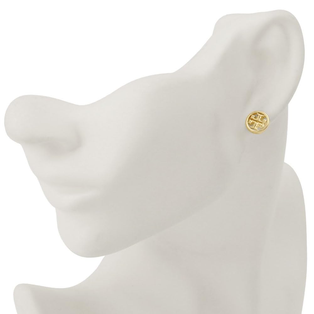Tory Burch Womens Miller Plated Brass Logo Stud Earring O/S