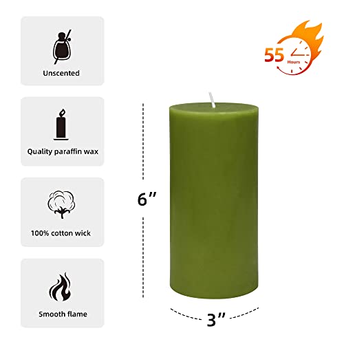 Zest Candle Pillar Candle, 3 by 6-Inch, Sage Green