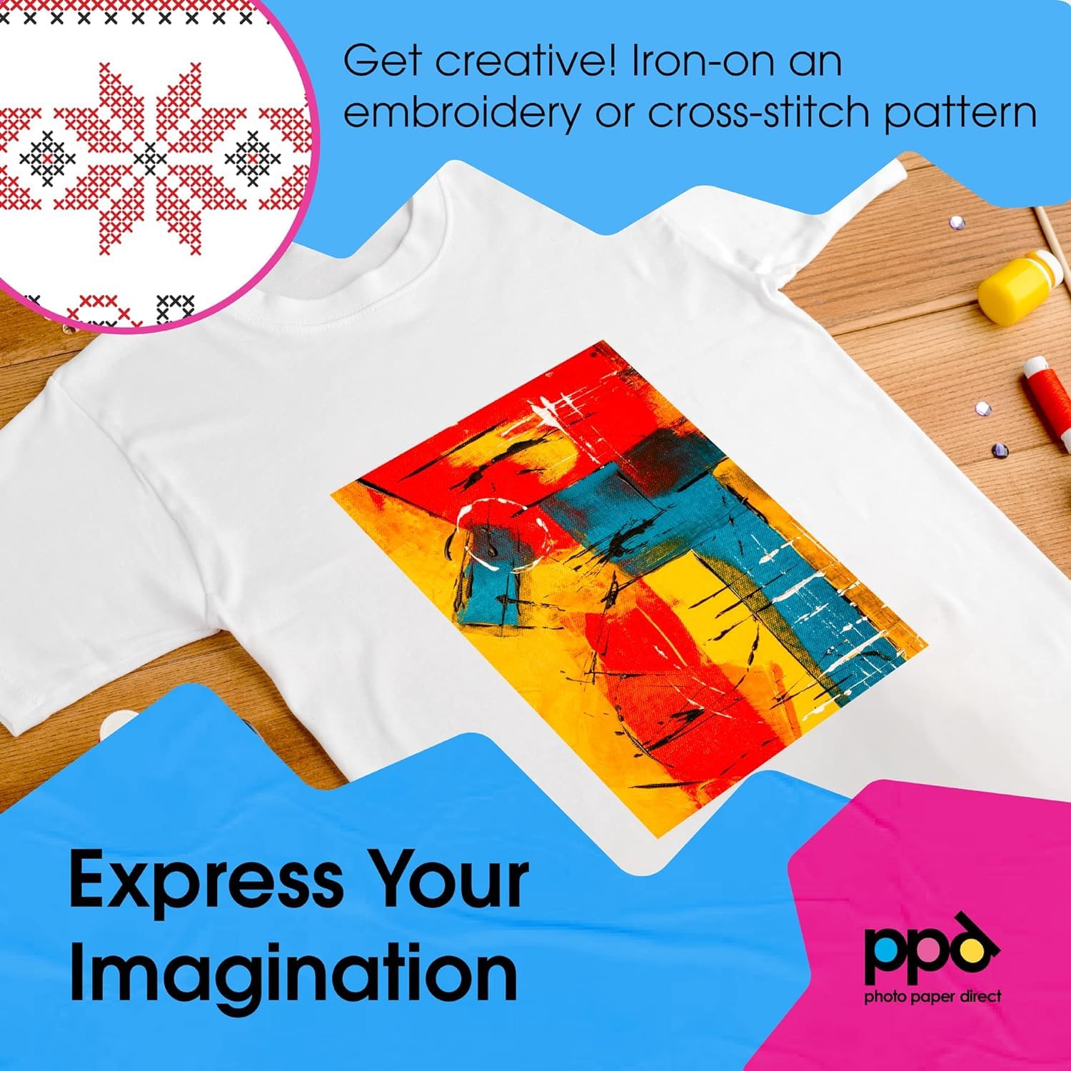 PPD Inkjet Iron-On Dark T Shirt Transfers Paper 11x17" Pack of 10 Sheets (PPD-107-10)