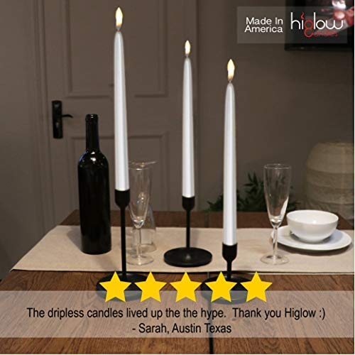 Dripless Taper Candles 10" Inch Tall Wedding Dinner Candle Set of 12 (Navy Blue)