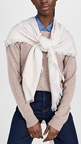 Tory Burch Women's T-Monogram Jacquard Traveler Scarf, New Ivory, Off White, One Size