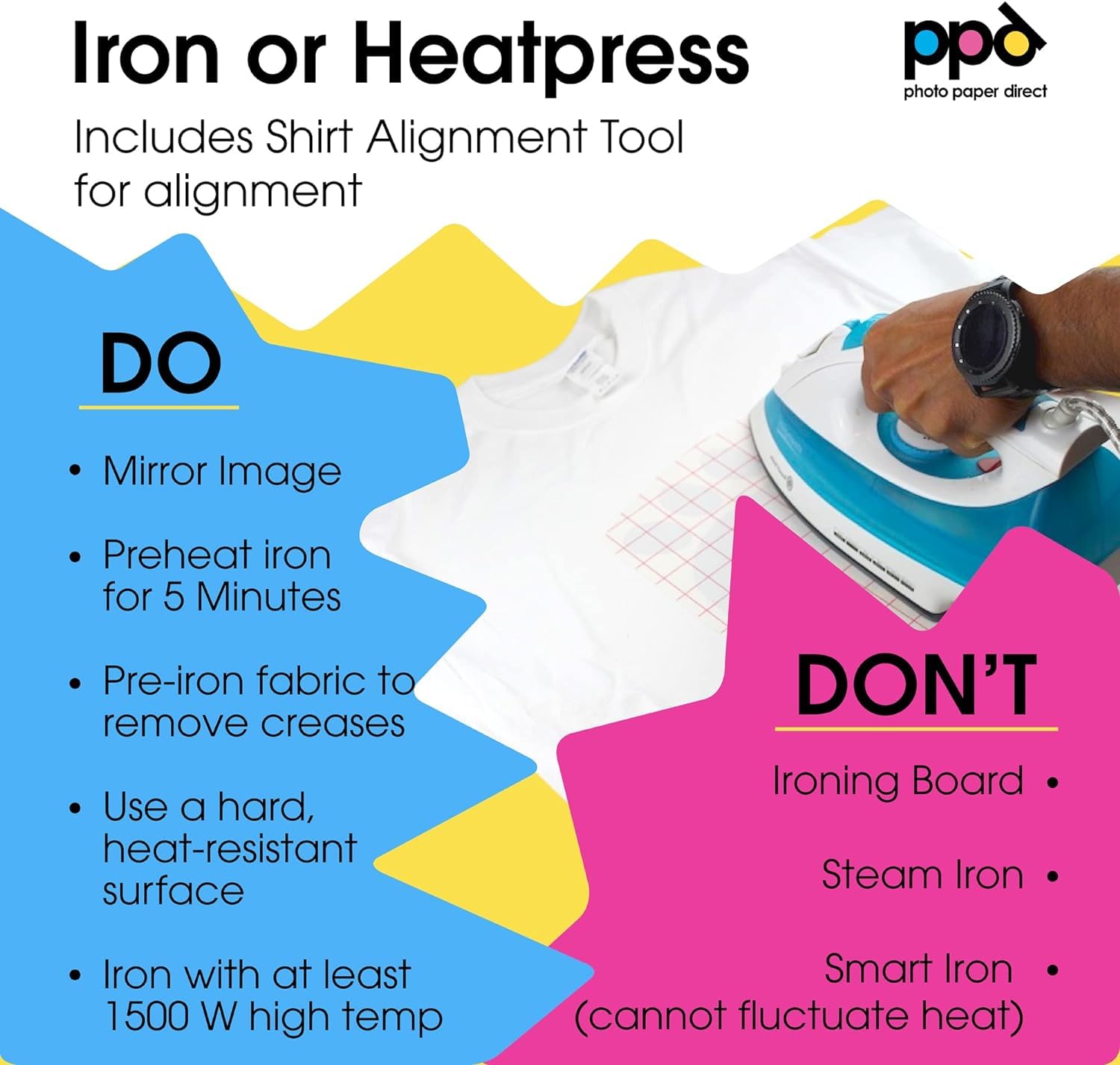 PPD Inkjet Iron-On Dark T Shirt Transfers Paper 11x17" Pack of 10 Sheets (PPD-107-10)
