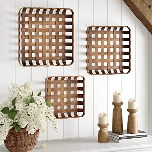 Barnyard Designs Tobacco Baskets Rustic Vintage Farmhouse Nesting Trays, Set of 3
