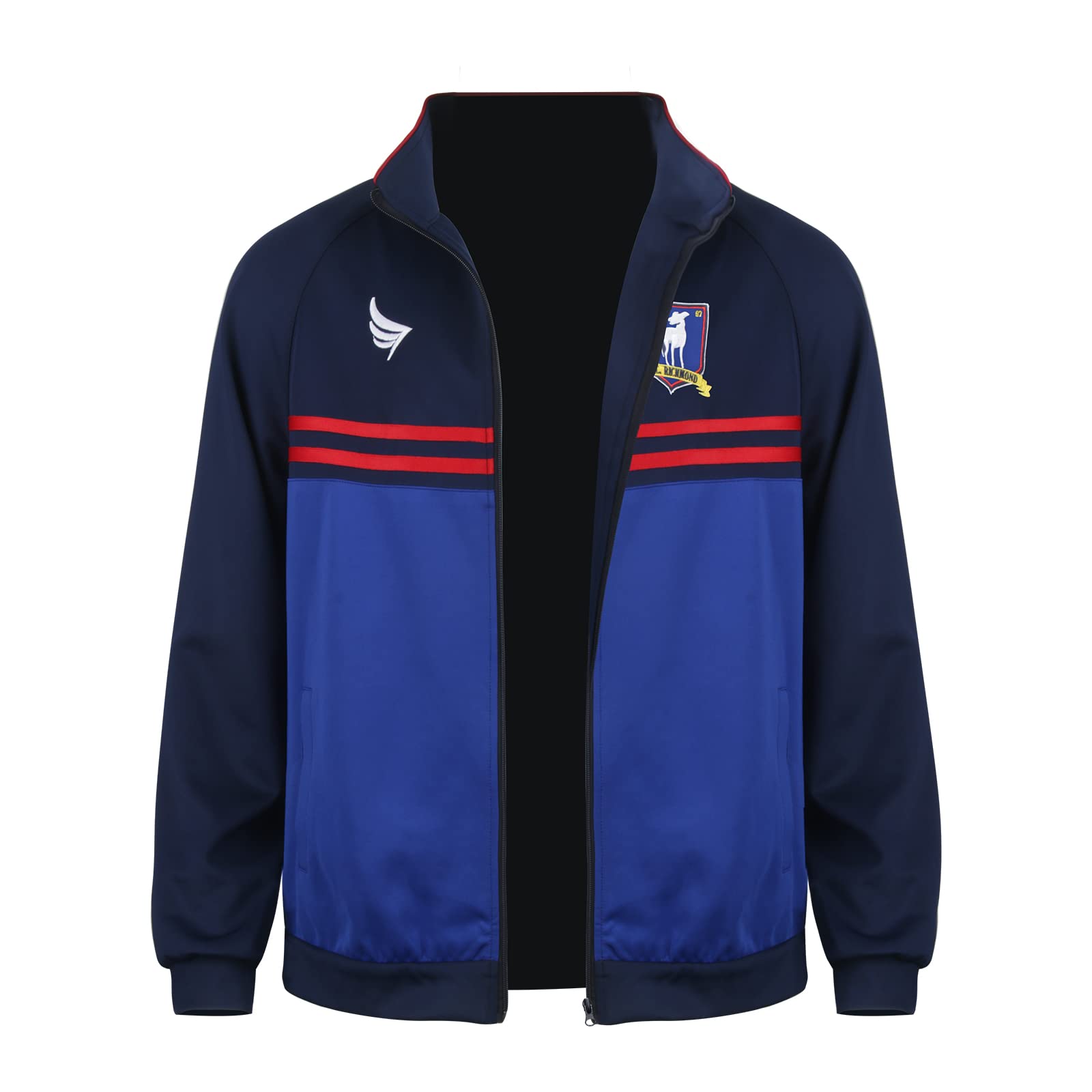 Materuis Football Track Jacket Blue Lightweight Sports Soccer Training Clothes Adult Size (XL)