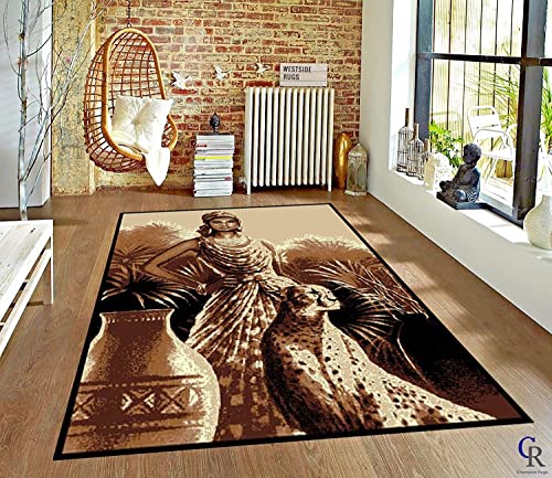 Lion Tiger Jungle Queen African Safari Area Rug (5ā 3ā X 7ā 5ā)