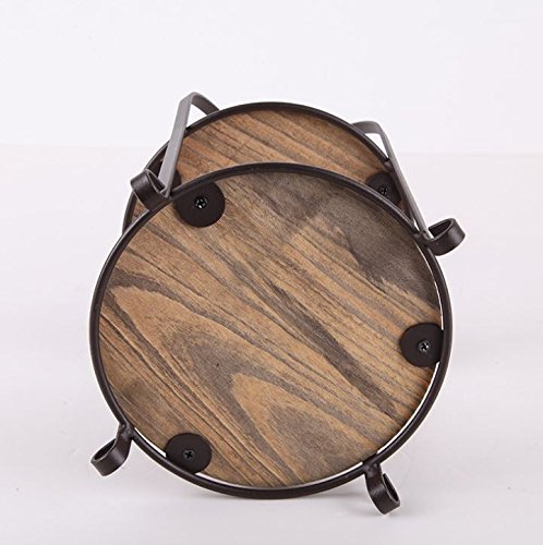 KeKaBox Farmhouse Birdcage Style 2 Tier Wood and Bronze Metal Kitchen Tabletop Shelves (Round)