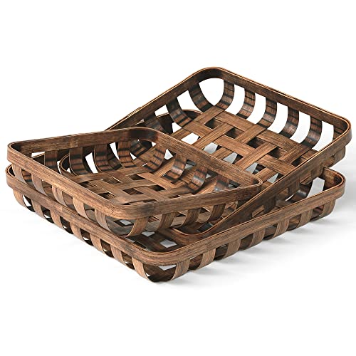 Barnyard Designs Tobacco Baskets Rustic Vintage Farmhouse Nesting Trays, Set of 3