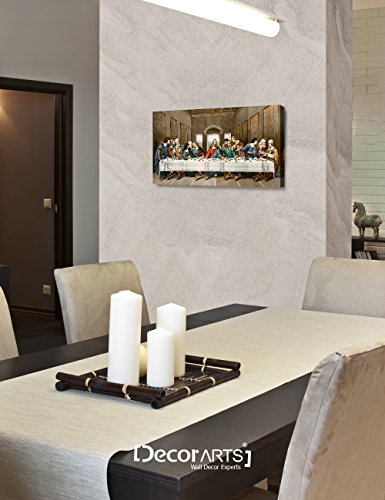DECORARTS -The Last Supper, Leonardo da Vinci Classic Art Reproductions. Giclee Canvas Prints Wall Art for Home Decor 24x12