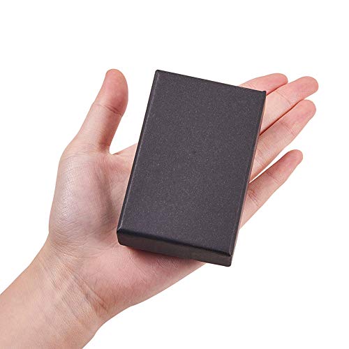 BENECREAT 24 Pack Kraft Square Cardboard Jewelry Boxes Necklace Ring Earring Kraft Box for Jewelry, Wedding Party Favor, Gift Packaging, 2x3.2x1, Black