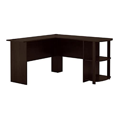 Ameriwood Home Dakota L-Shaped Desk with Bookshelves, Espresso