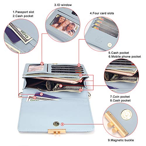 KUKOO Small Crossbody Bag for Women Cell Phone Purse Wallet Clutch Handbag with Credit Card Slots