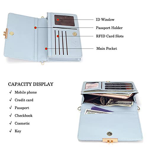 KUKOO Small Crossbody Bag for Women Cell Phone Purse Wallet Clutch Handbag with Credit Card Slots