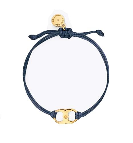 Tory Burch Embrace Ambition Gemini Link Corded Strand Bracelet, (435 Navy Blue/Gold-Tone)