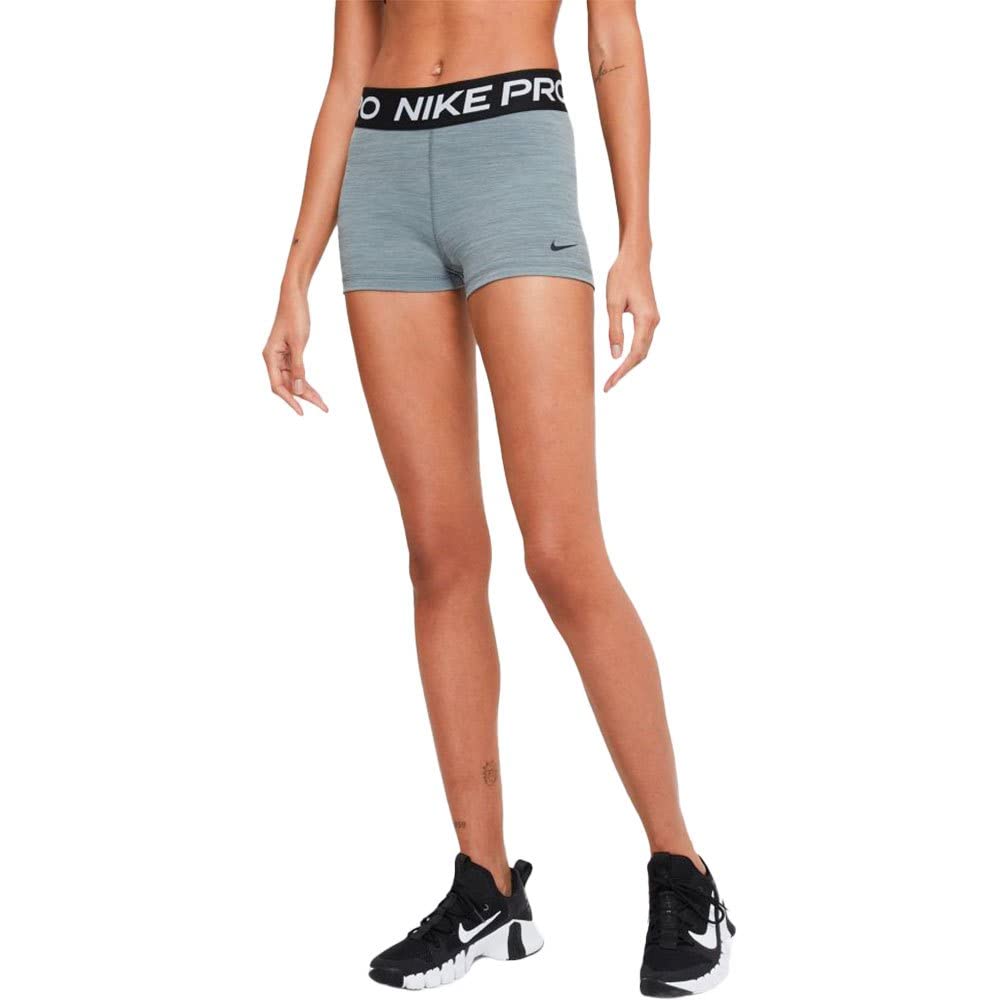 Nike Women's Pro 365 3inch Shorts, Smoke Grey/Heather/Black/Black, Large
