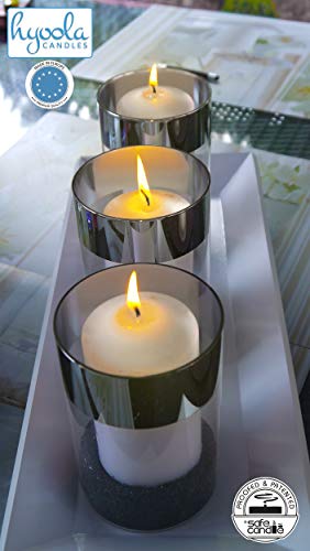 Hyoola White Pillar Candles 2-inch x 4-inch - Unscented Pillar Candles - Set of 4 - European Made