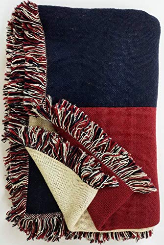 Texas State Flag Blanket - Gift Soft Tapestry Throw Woven from Cotton - Made in The USA (69x48)