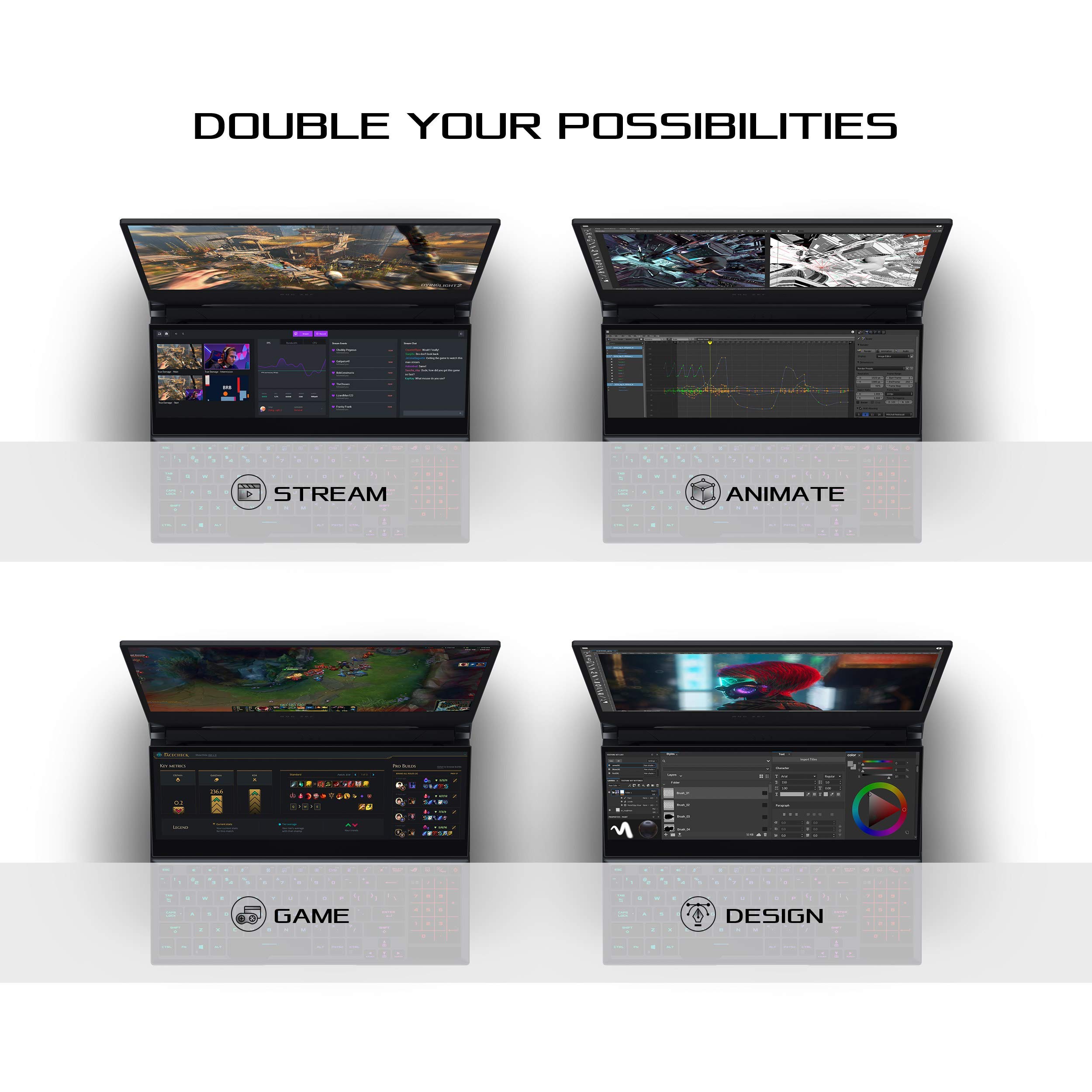 ASUS ROG Zephyrus Duo 15 Gaming Laptop, 15.6β 300Hz IPS Type FHD, NVIDIA GeForce RTX 2070S i7-10875H, 32GB DDR4, 2TB RAID 0 SSD GX550LWS-XS79 (Renewed)