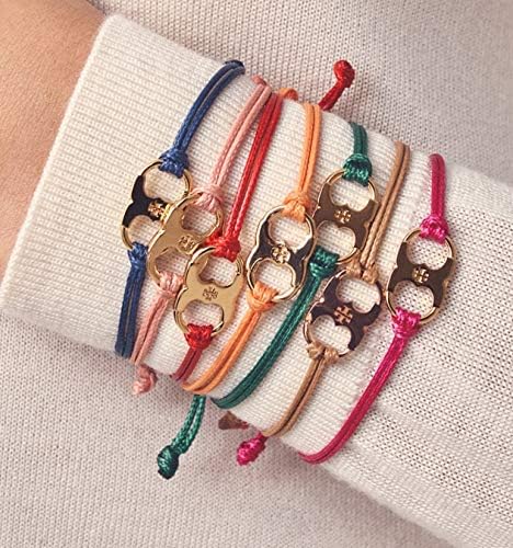Tory Burch Embrace Ambition Gemini Link Corded Strand Bracelet, (435 Navy Blue/Gold-Tone)