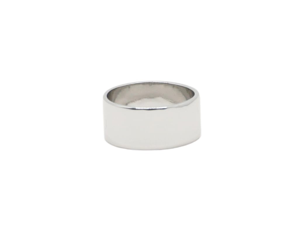 Tory Burch 136014 Britten Tory Silver Tone Logo Band Women's Ring Size 8