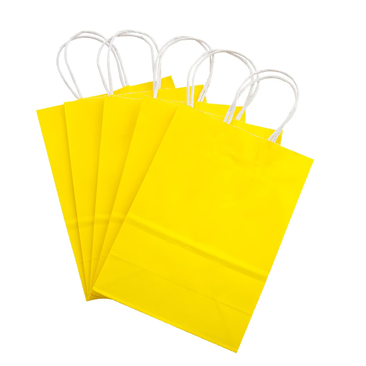 ysmile 24 ct Gift Kraft Paper Bag with Handle for Birthday Party Favor for Present in Bulk 8.2x5.9x3.1 from Yellow