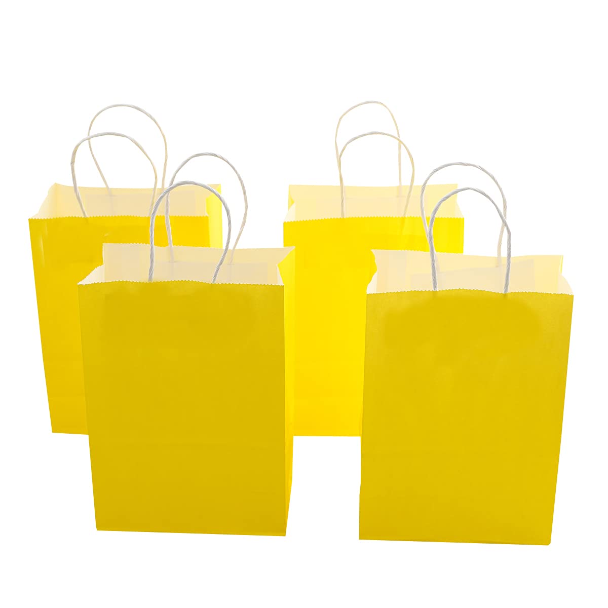 ysmile 24 ct Gift Kraft Paper Bag with Handle for Birthday Party Favor for Present in Bulk 8.2x5.9x3.1 from Yellow