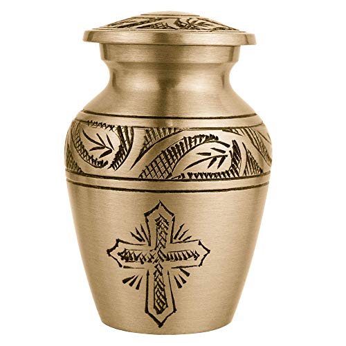 Trupoint Memorials Cremation Urns for Human Ashes - Decorative Urns, Urns for Human Ashes Female & Male, Urns for Ashes Adult Female, Funeral Urns - Bronze, 1 Small Keepsake