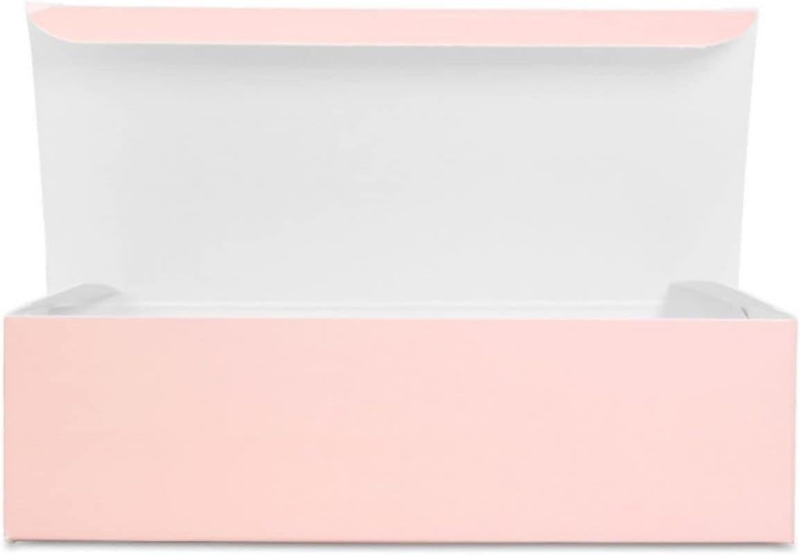 Biscuits Lasso Pink Boxes - 10 Pack - 1 lb - Mini Cake Box - Bakery Collapsible Paper Сase for Small Homemade Treats, Candy, Dessert, Pastry Pie, Cupcakes - 7 x 3.38 x 2 inches