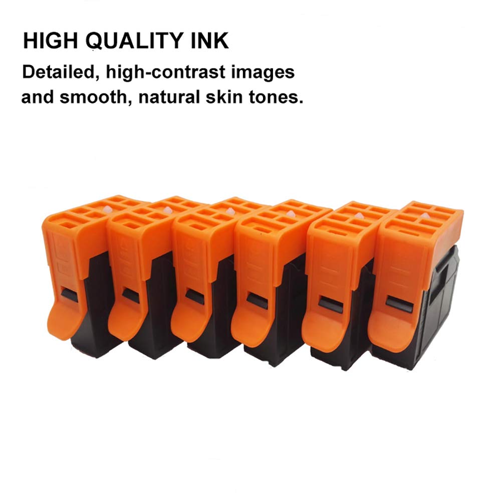 HDPHOTOINK 312XL 314XL Remanufactured Ink Cartridge Replacement for Expression Photo XP-15000 Wide Format Printer 6-Pack, Black,Magenta,Cyan,Yellow,Red,Grey