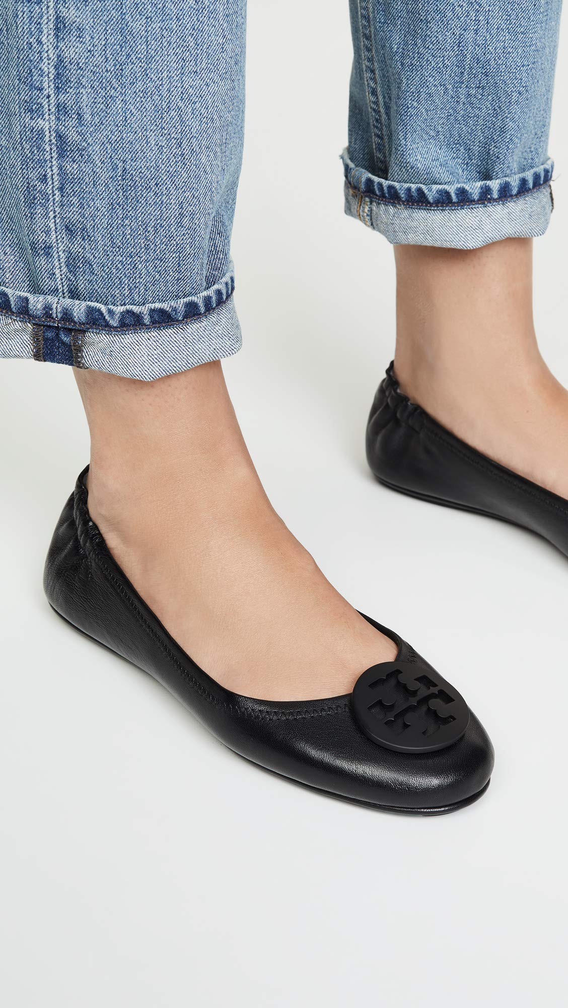 Tory Burch Women's Minnie Travel Ballet Flats, Perfect Black, 6 Medium US