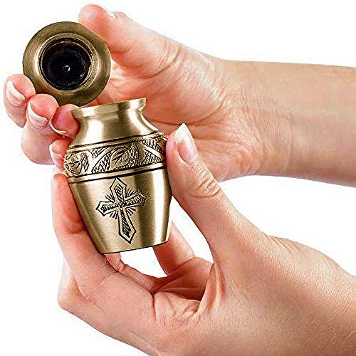 Trupoint Memorials Cremation Urns for Human Ashes - Decorative Urns, Urns for Human Ashes Female & Male, Urns for Ashes Adult Female, Funeral Urns - Bronze, 1 Small Keepsake