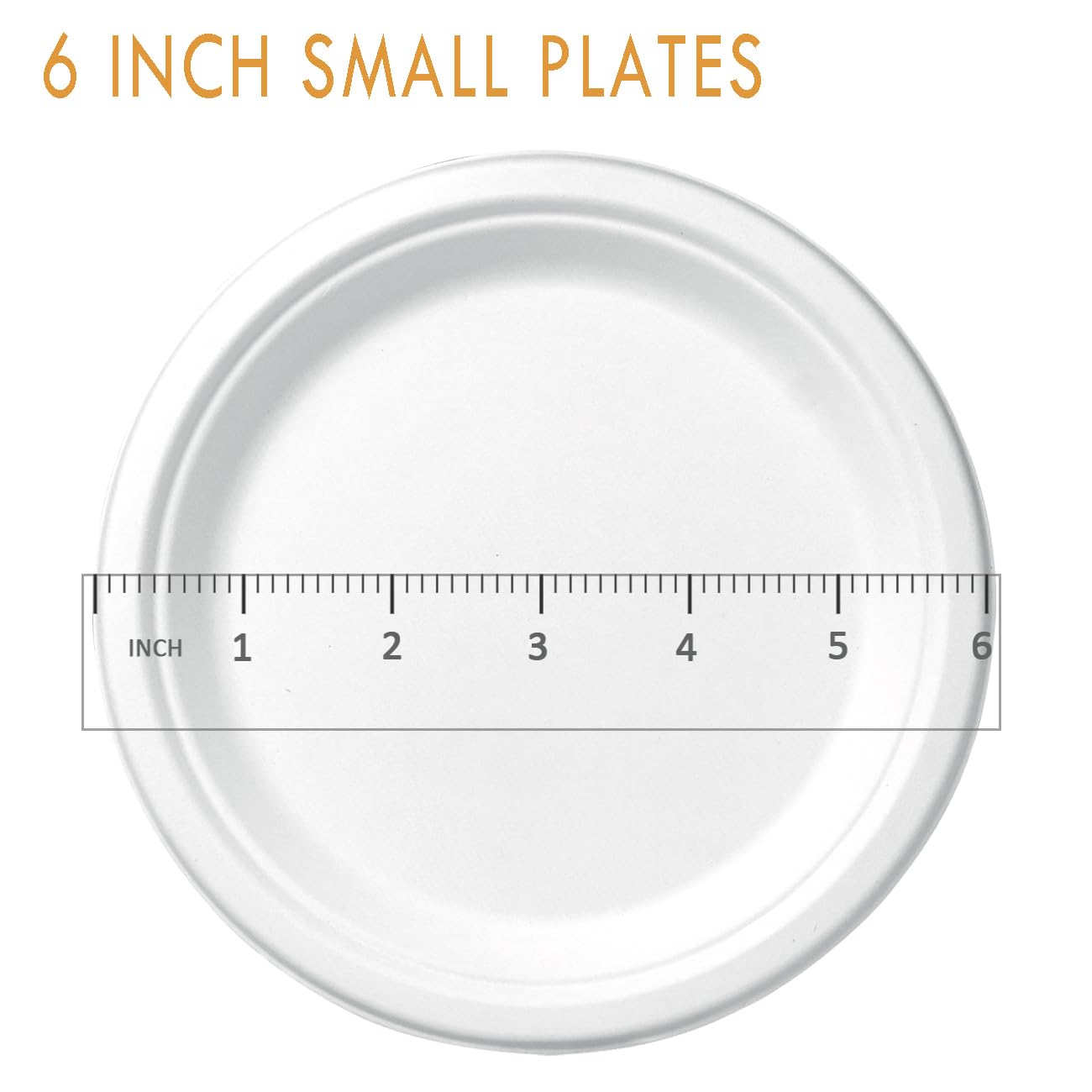 CantaGreen 6 inch Compostable Dessert Plates,100 Count Heavyduty Sugarcane/Bagasse and Bamboo Fibre Biodegradable Disposable Paper Plate