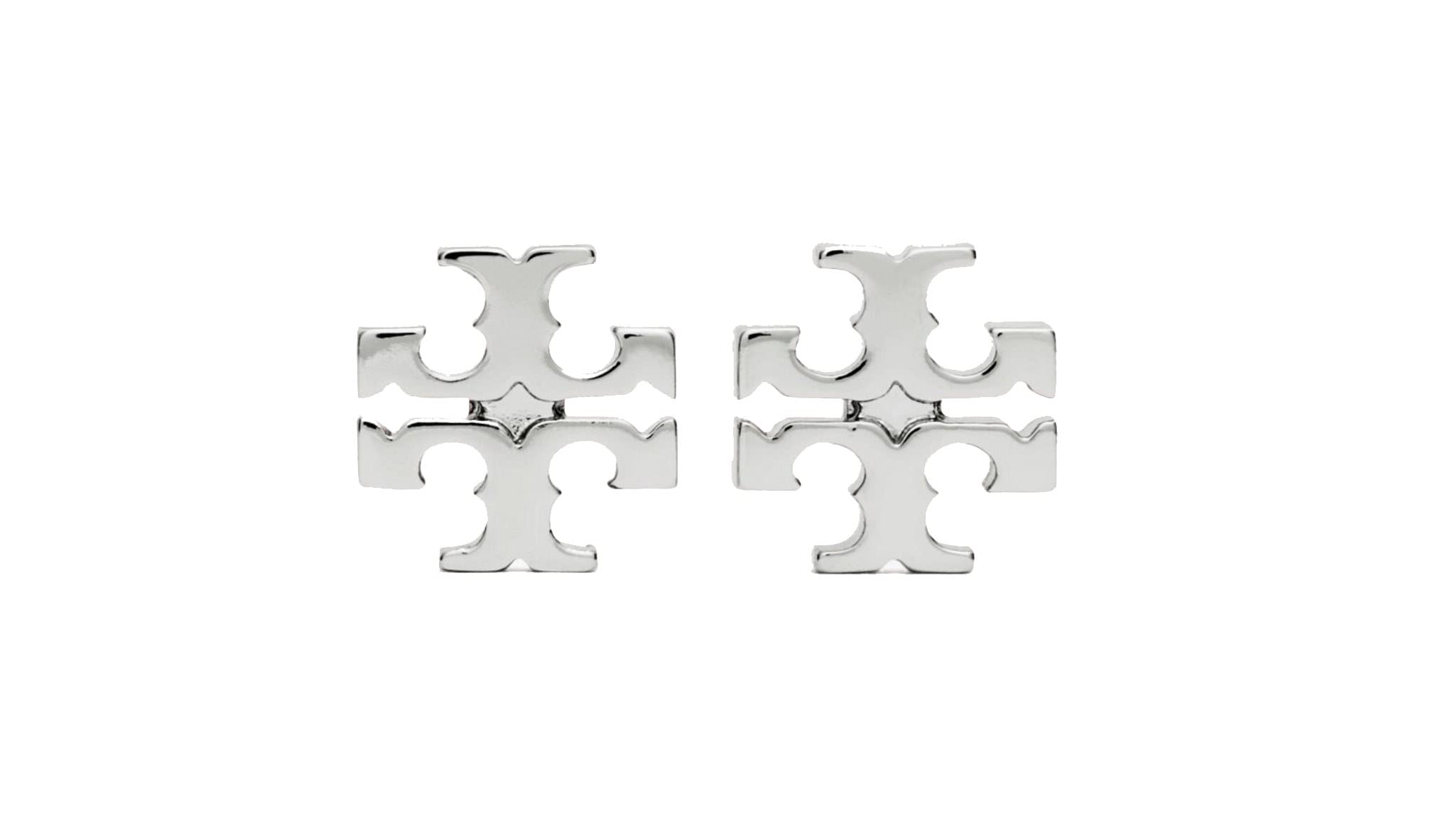 Tory Burch Women's Small Logo Stud Earrings (Tory Silver)