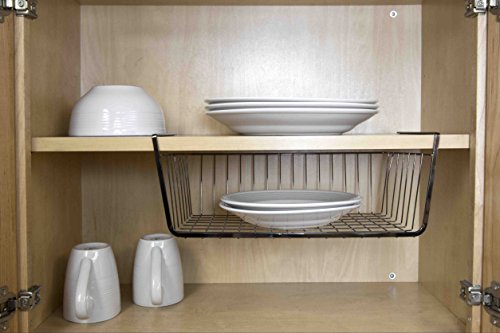 Home Basics Under The Shelf Storage Basket - Large - Onyx