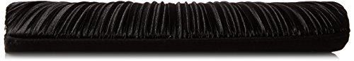 Jessica McClintock womens Jessica Mcclintock Laura Rhinestone Satin Clutch Purse Evening Handbag, Black, One Size US