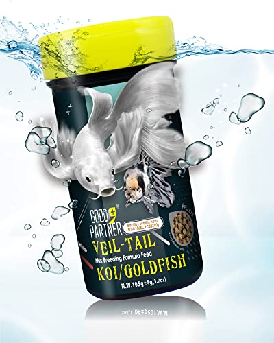 GOOD PARTNER Purify Series for Koi Fish Food, Floating Fish Pellets, All Natural Ingredients, Balanced Composition of Pond Fish Food, Suitable for Veil-Tail Goldfish 3.7 oz (Pack of 1)