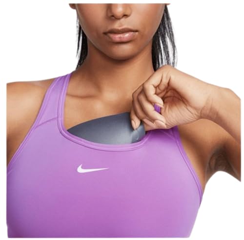 Nike Women's Victory Compression Bra (Medium) Violet/White