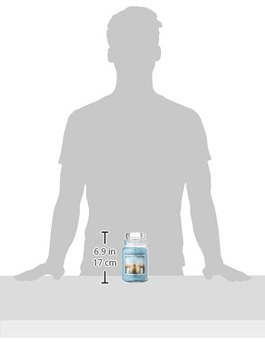Village Candle Rain Large Glass Apothecary Jar Scented Candle, 21.25 oz, Blue
