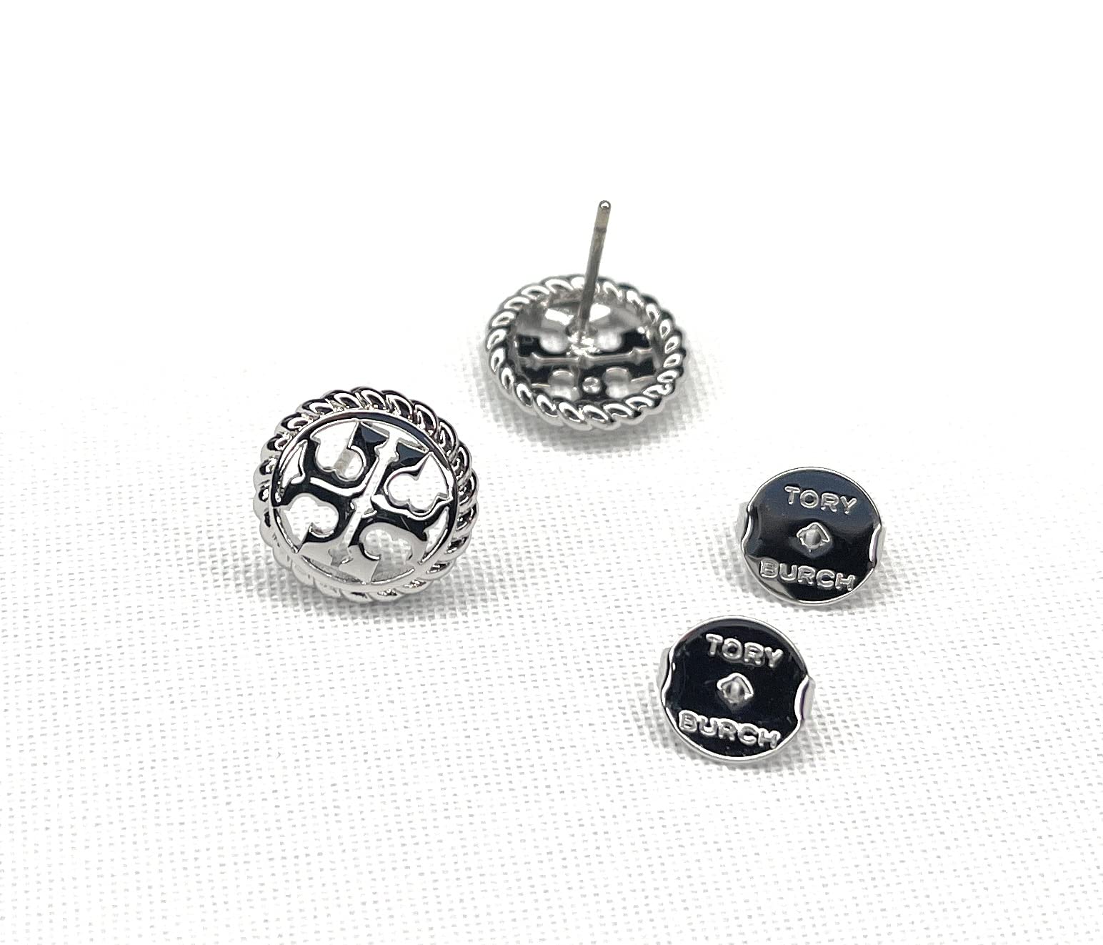 Tory Burch Rope Logo Stud Earring 136618 Silver 022