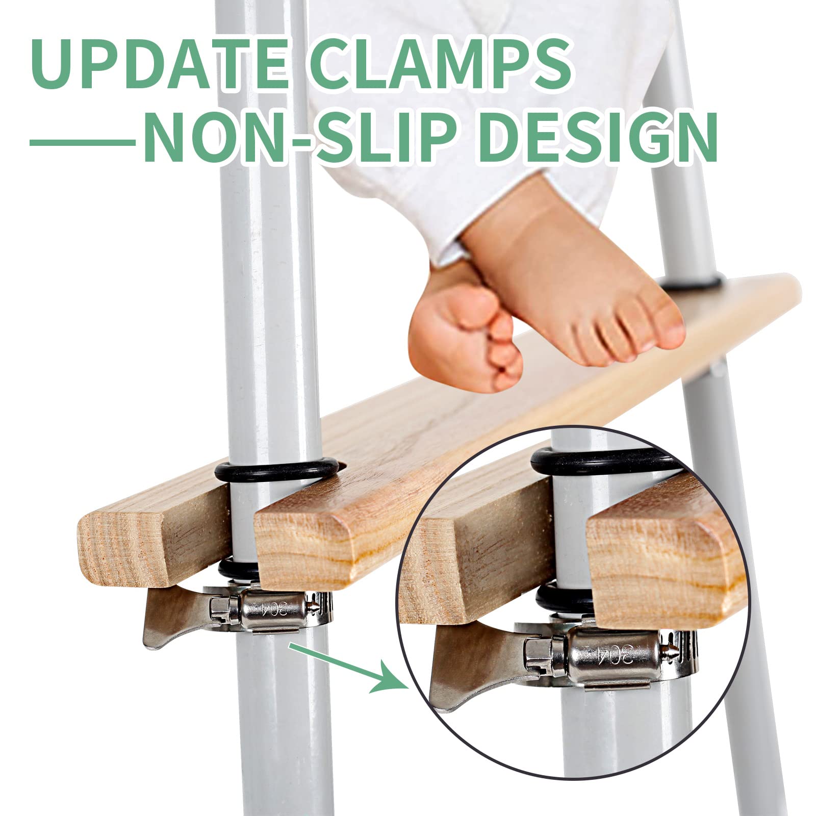 High Chair Footrest Compatible with IKEA Antilop - 100% Non-Slip Adjustable Accessories Wooden Foot Rest Compatible with Antilope Highchair Accessories Baby