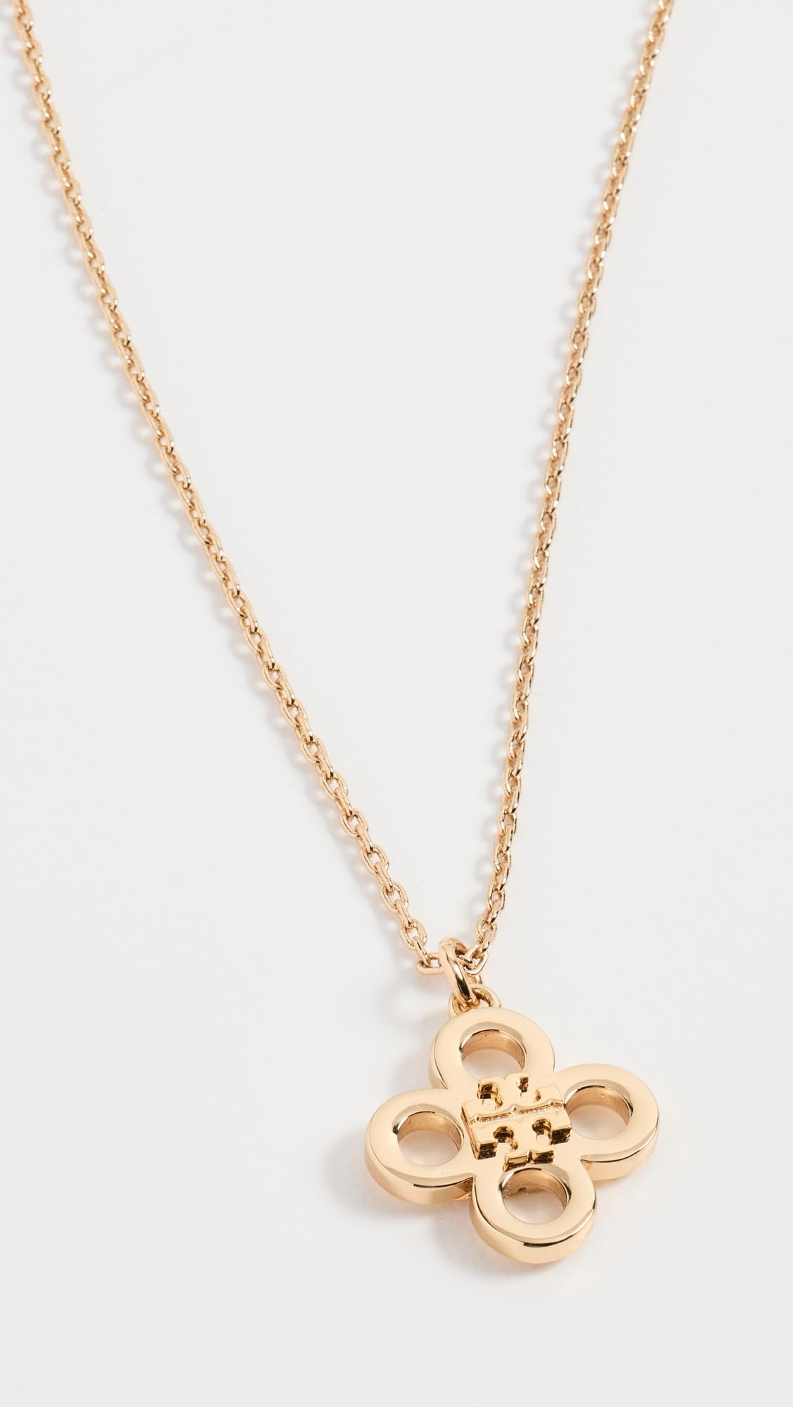Tory Burch Women's Kira Clover Pendant Necklace, Tory Gold, One Size